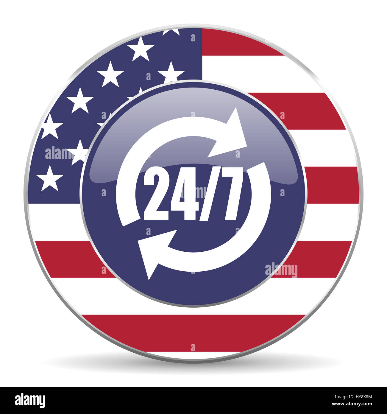 Service usa design web american round internet icon with shadow on ...