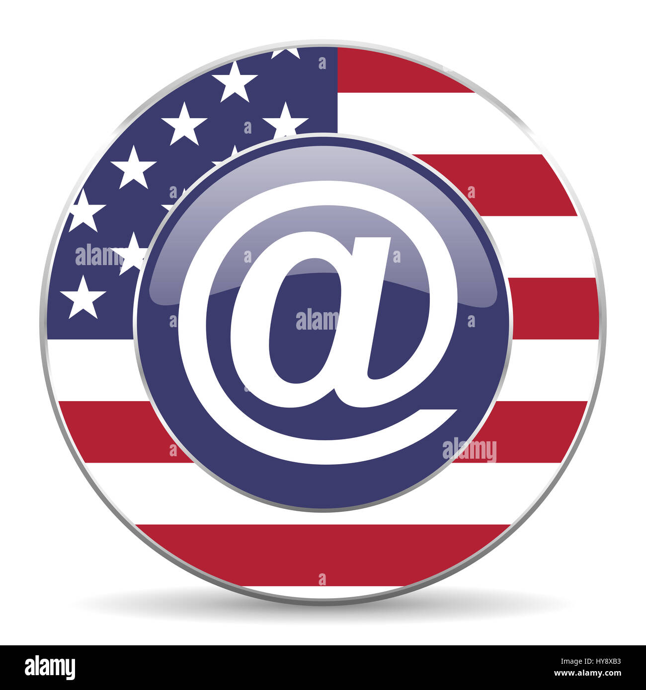 Email usa design web american round internet icon with shadow on white ...
