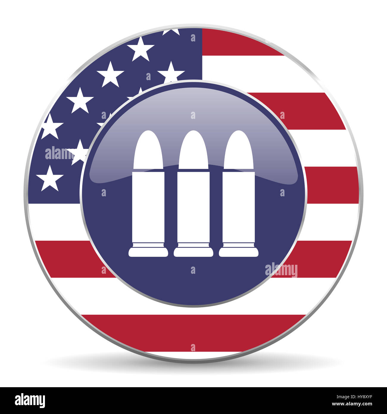 Ammunition usa design web american round internet icon with shadow on ...