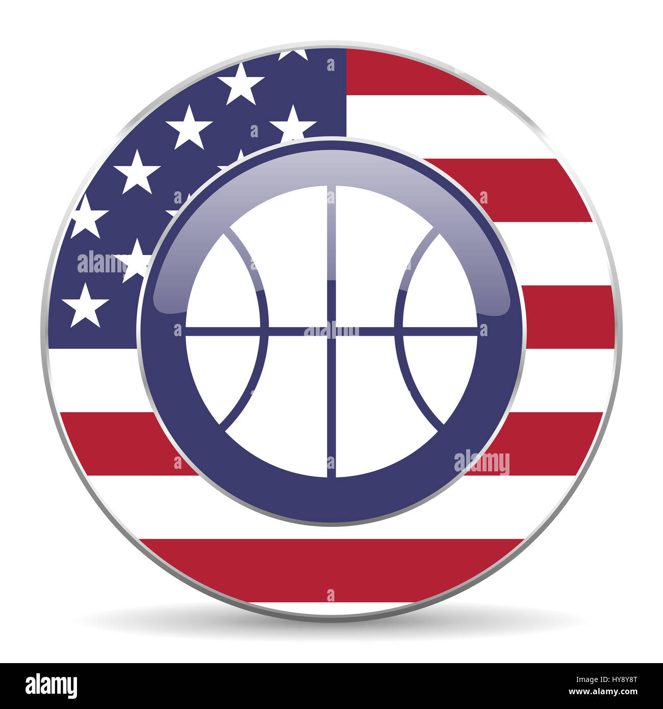 Ball usa design web american round internet icon with shadow on white ...