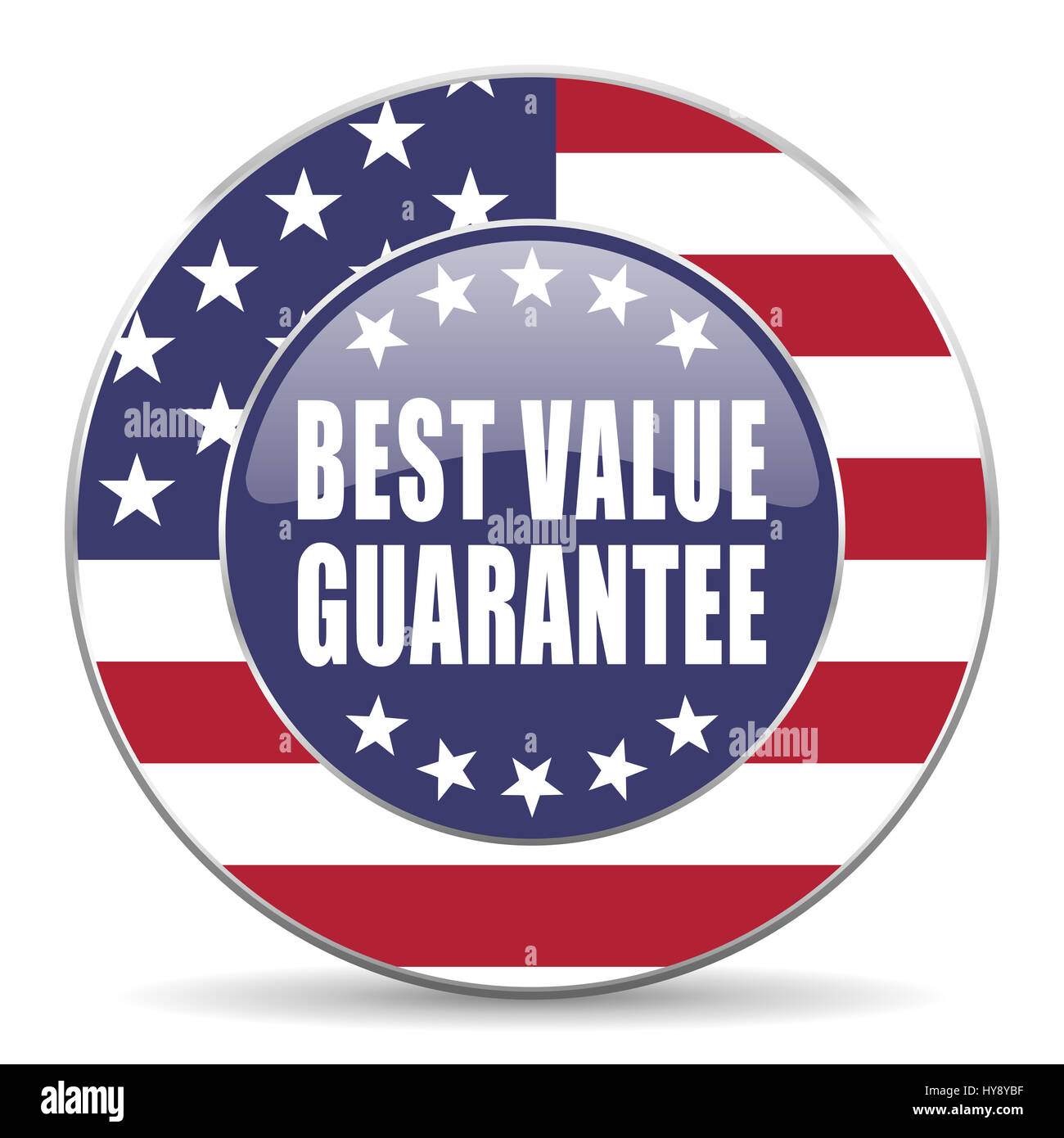 Best value guarantee usa design web american round internet icon with ...
