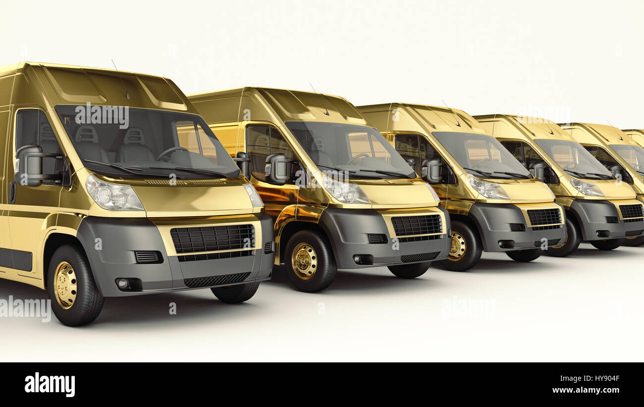 Gold Truck-Fast shipping. 3D rendering Stock Photo - Alamy