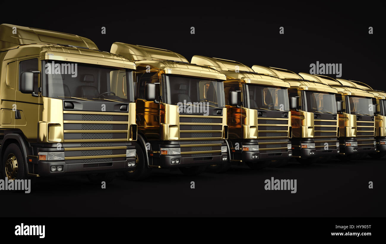 gold truck. 3D rendering Stock Photo - Alamy