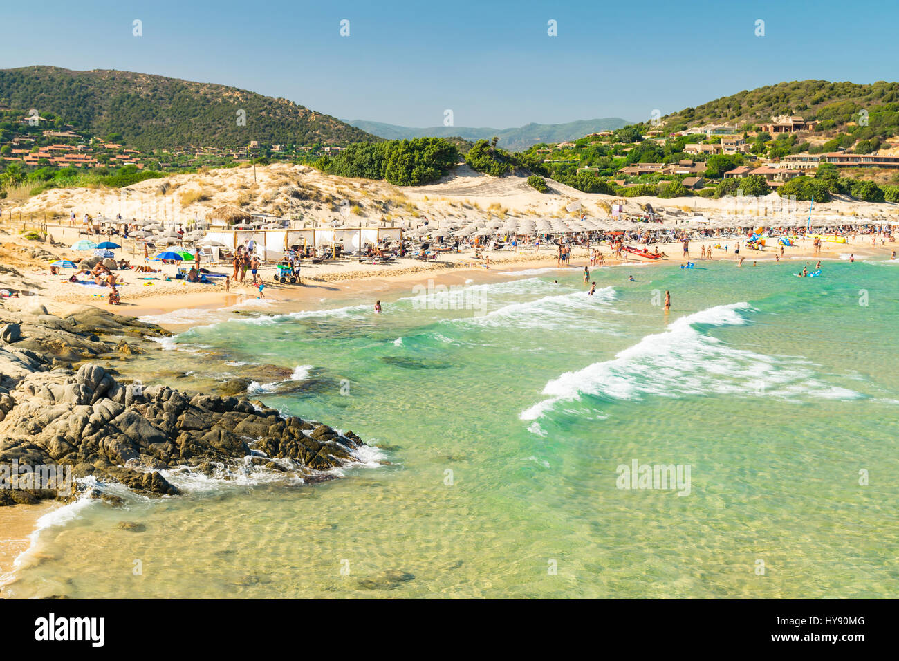 Panorama of the wonderful beaches of Chia, Sardinia, Italy Stock Photo ...
