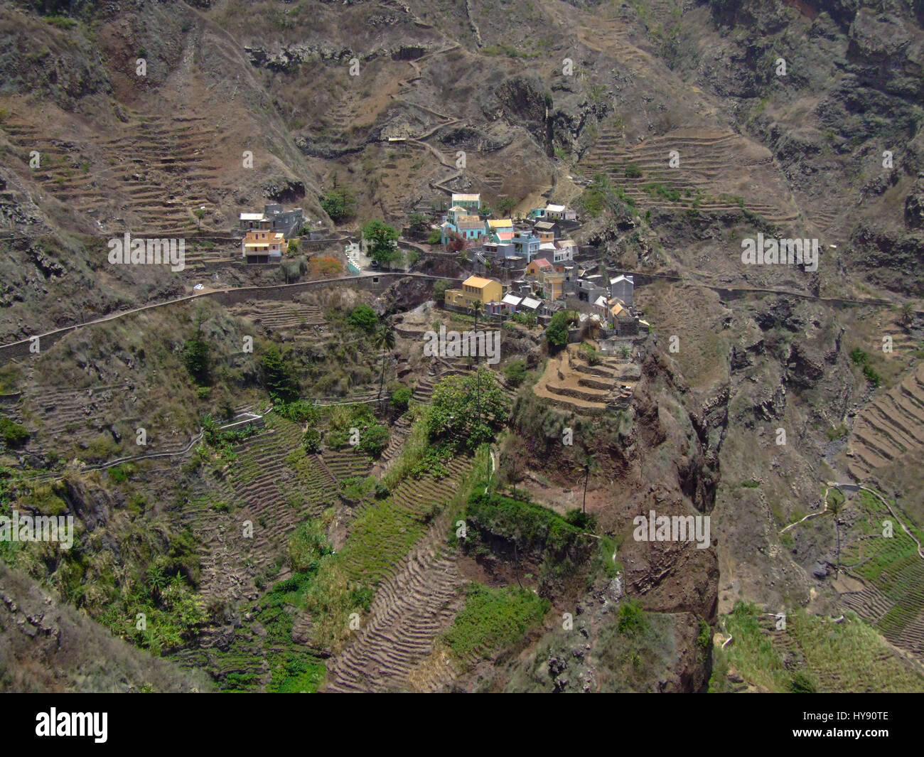 The small farming village of Fontainhas with terraced fields built on ...