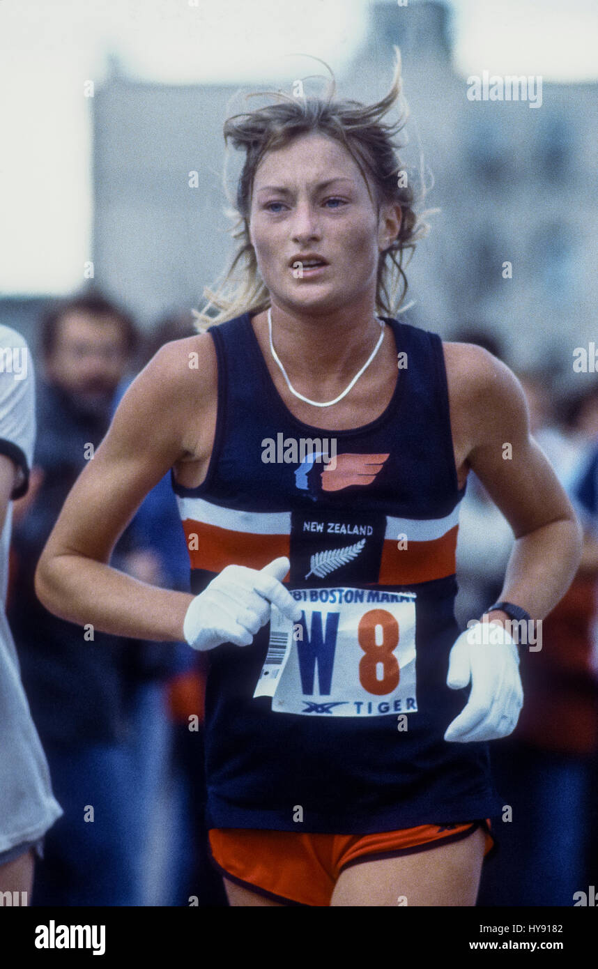 Allison Roe (NZL) winner of the 1981 Boston Marathon Stock Photo - Alamy