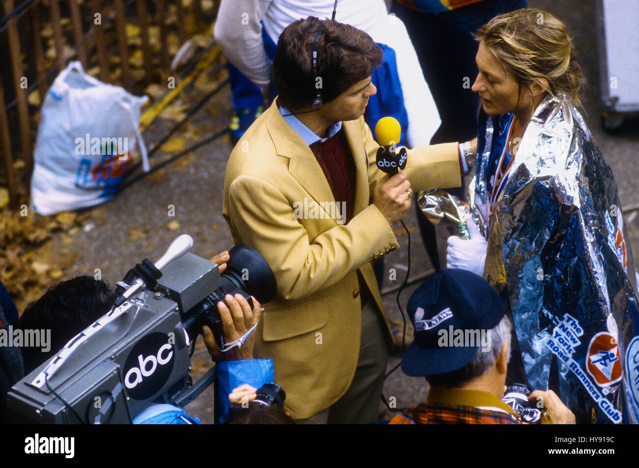 Allison Roe (NZL) winner of the 1981New York City Marathon being ...