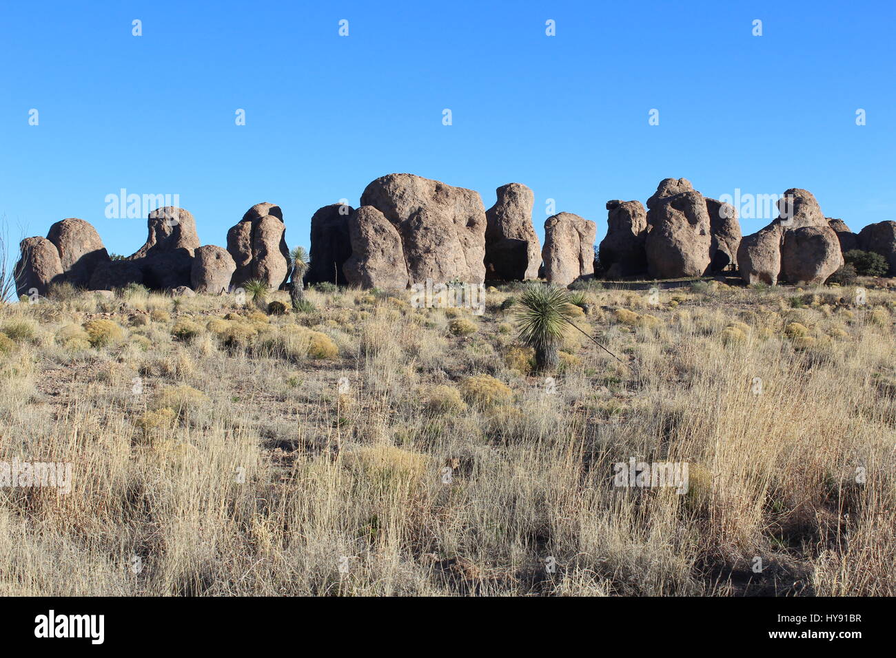 Volcanic sculptured rock formations, City of Rocks State Park, New ...
