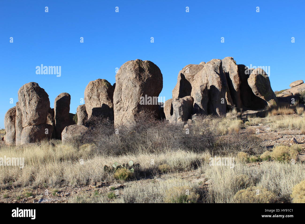 Volcanic sculptured rock formations, City of Rocks State Park, New ...