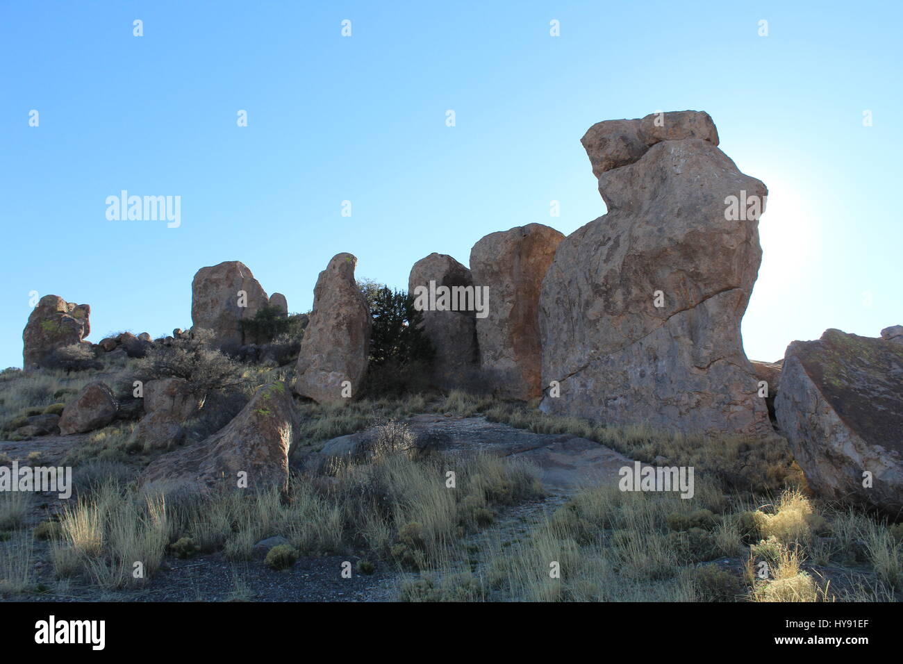 Volcanic sculptured rock formations, City of Rocks State Park, New ...