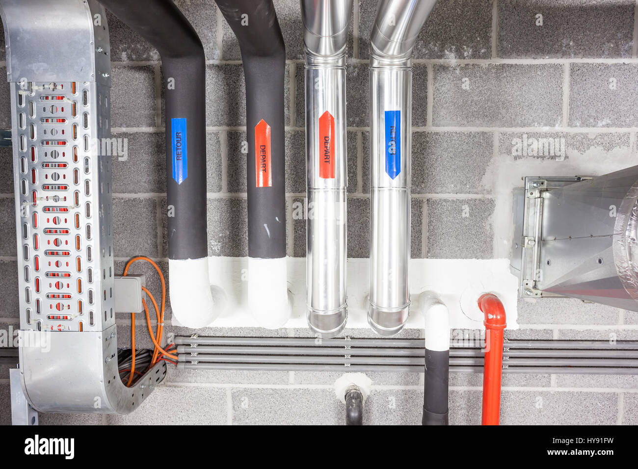 in the technical area, there are boosters for the water pipes of the ...