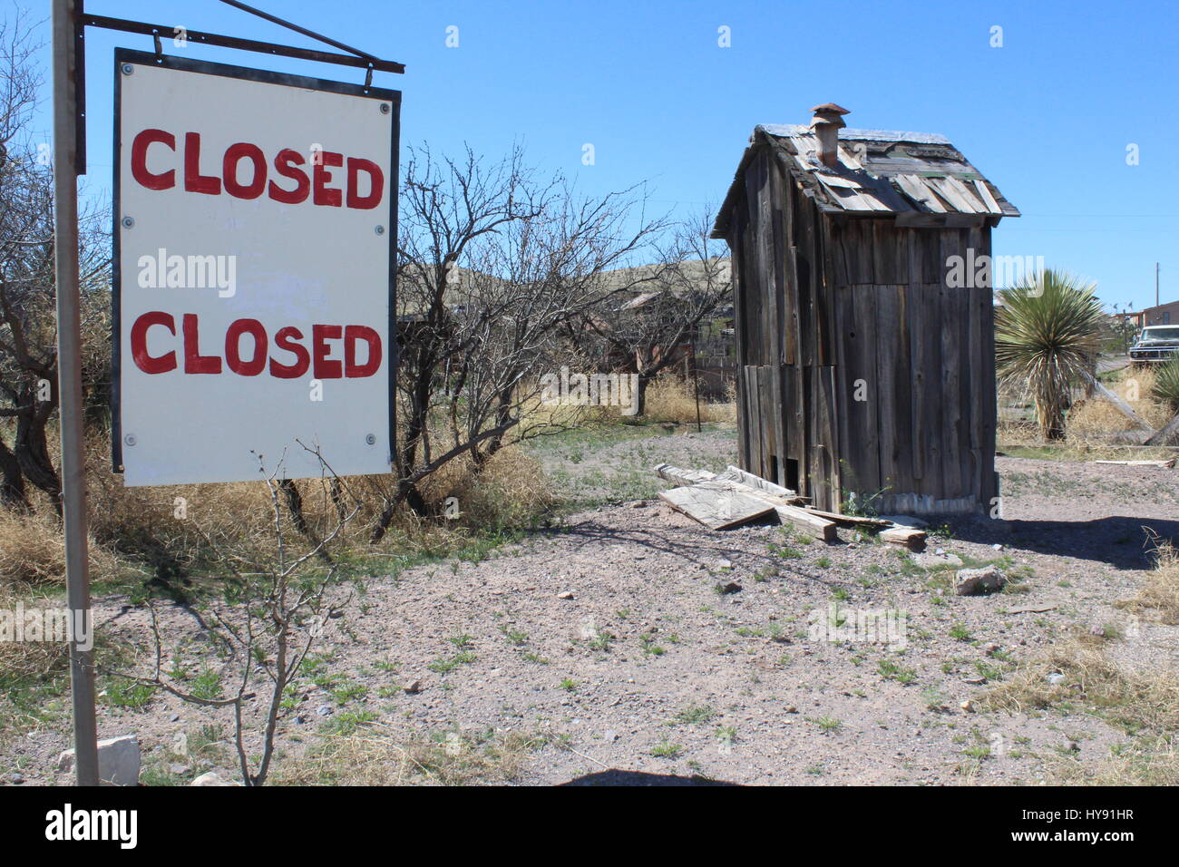 Outhouse, Ghost town, Steins AZ USA Stock Photo - Alamy