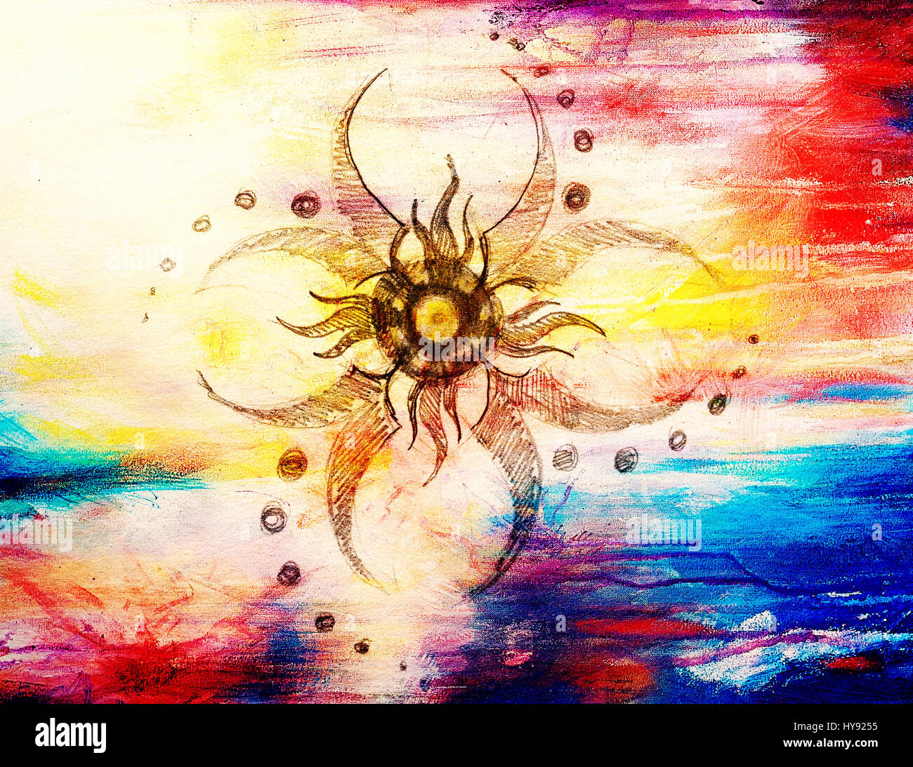 Ornamental mandala. Original hand draw and computer collage Stock Photo ...