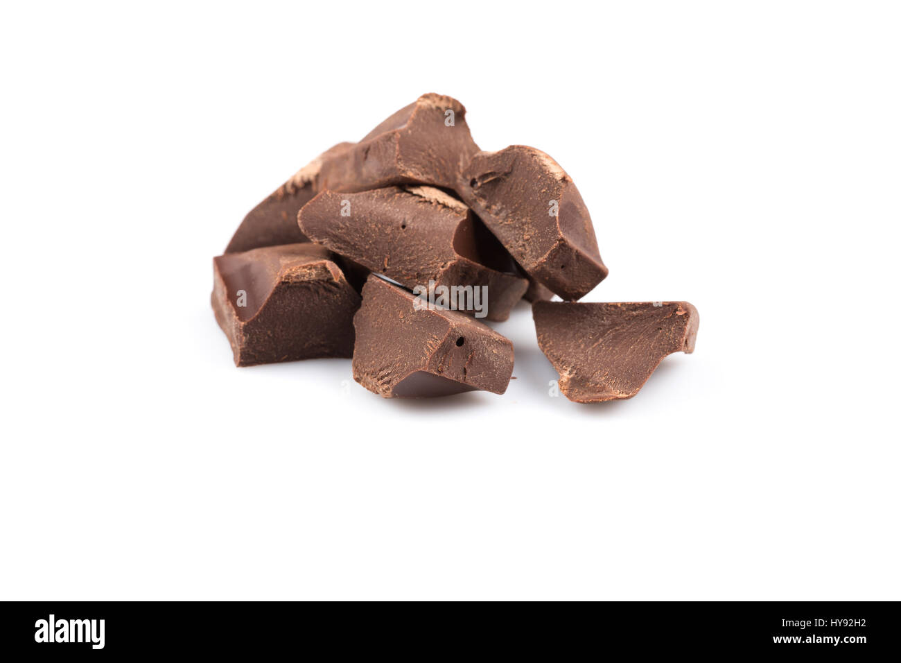 Broken chocolate bar isolated on a white background Stock Photo - Alamy