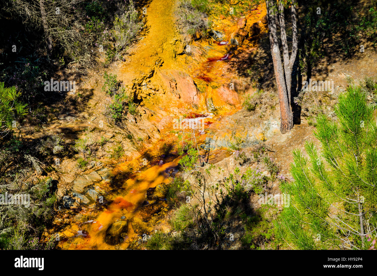 Tinto River - Río Tinto, acidic waters. Huelva, Andalusia, Spain ...