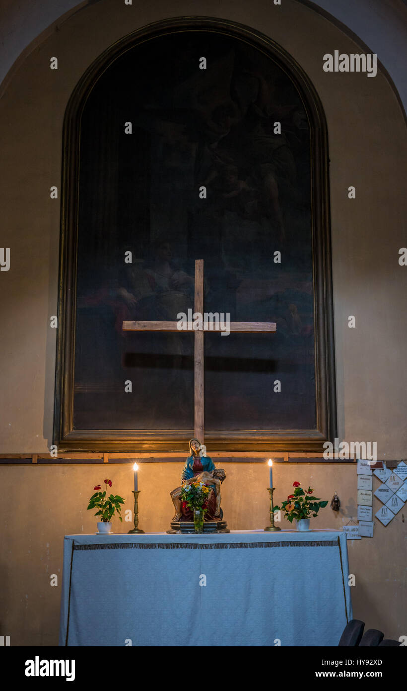 Side altar in Roman Catholic Piarist Church of Holy Trinity (also known ...