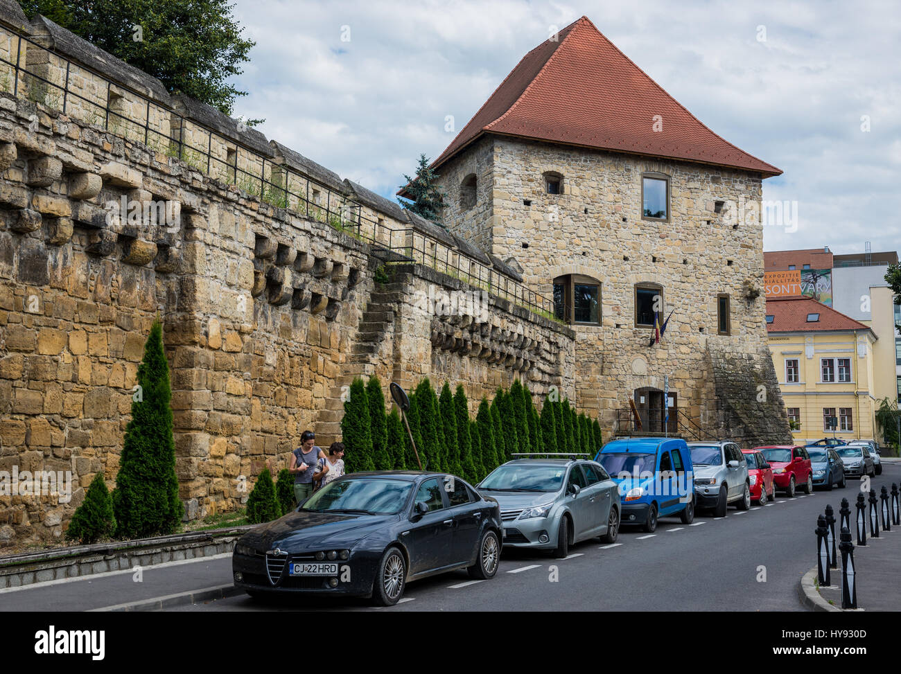 Wall and Tailors Tower on southeast corner of the old Cluj-Napoca ...