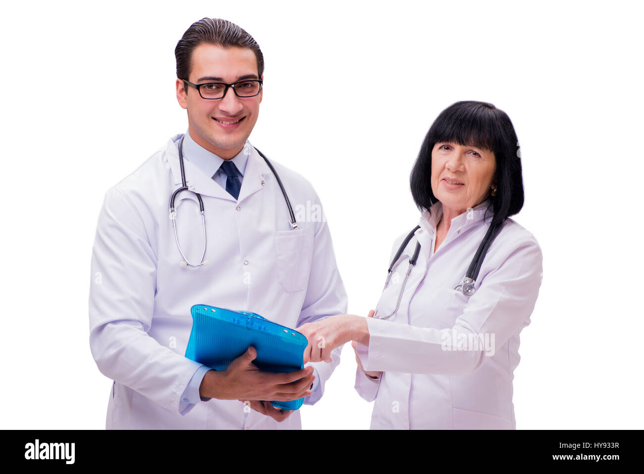 Two doctors isolated on the white background Stock Photo - Alamy
