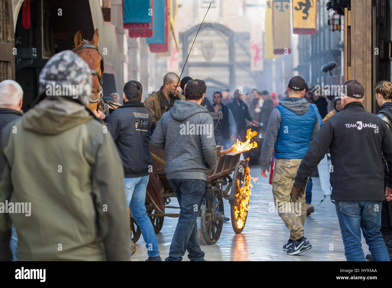 Celebrities on set filming for 'Robin Hood: Origins' Featuring ...