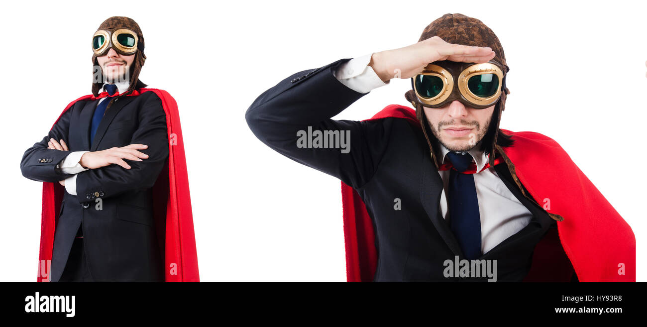 Man wearing red clothing in funny concept Stock Photo - Alamy