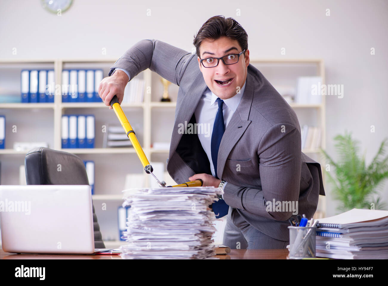 Angry aggressive businessman in the office Stock Photo - Alamy