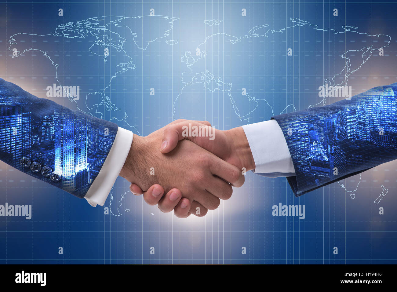 Handshake concept - business metaphor illustration Stock Photo - Alamy