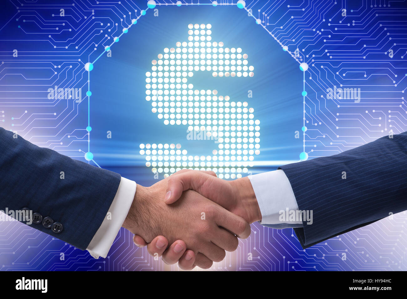 Handshake concept - business metaphor illustration Stock Photo - Alamy