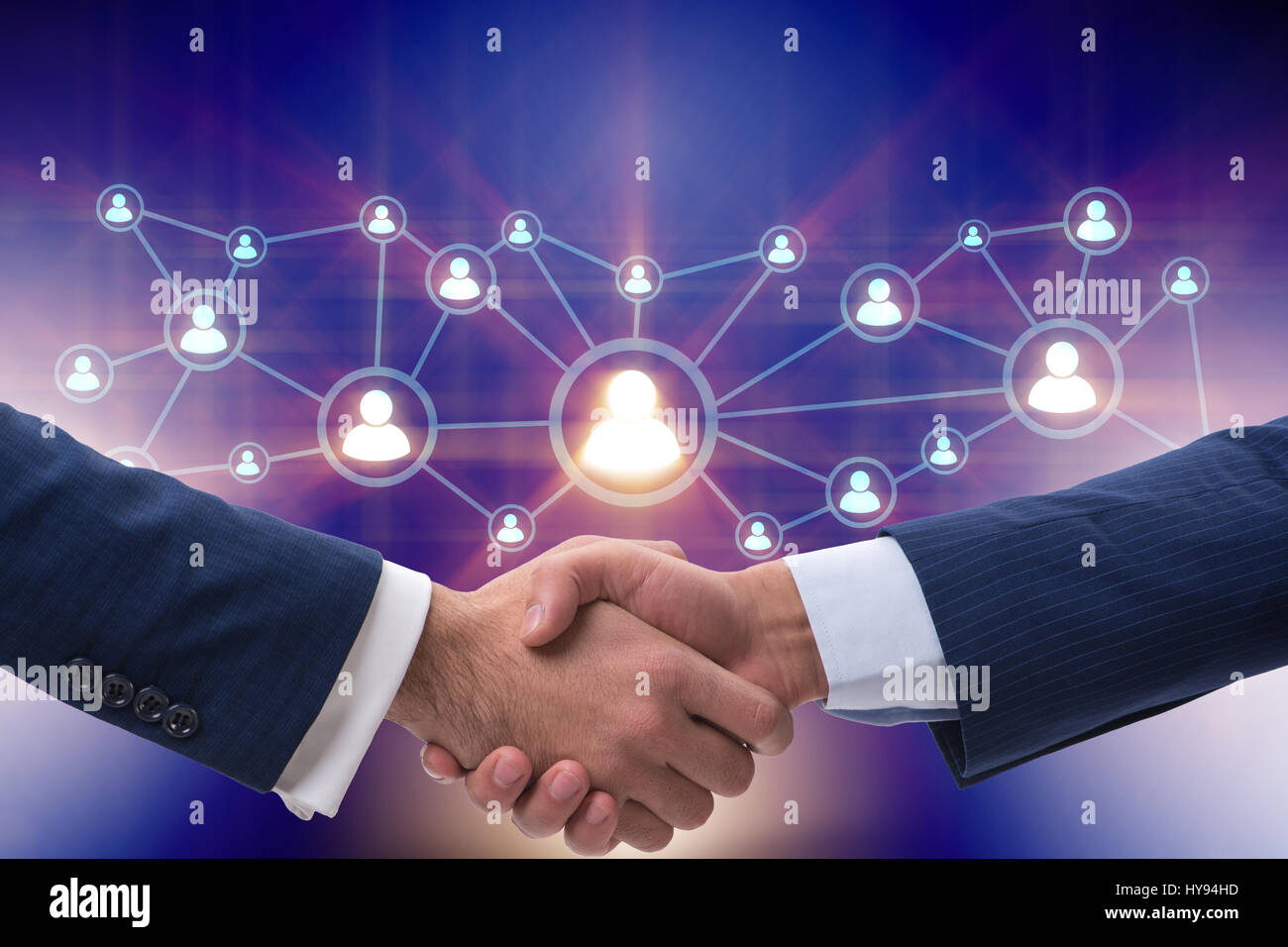 Handshake concept - business metaphor illustration Stock Photo - Alamy