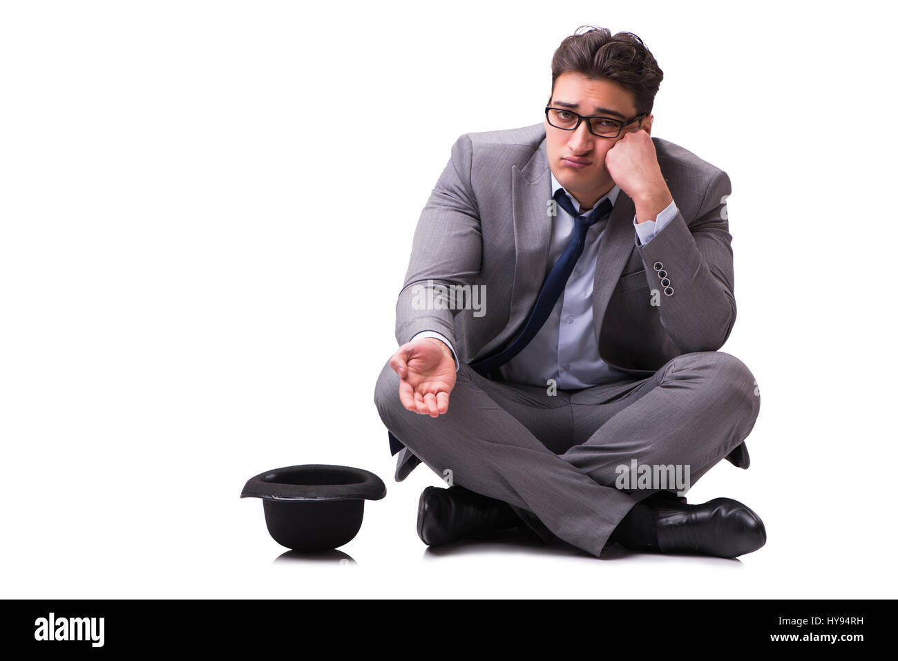 Bankrupt businessman isolated on white background Stock Photo - Alamy