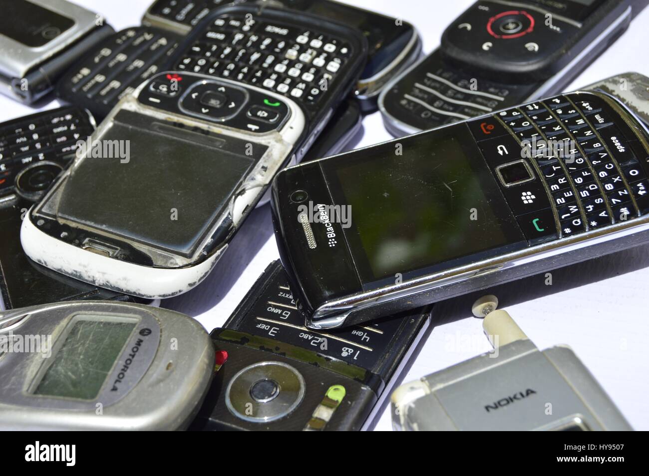 Group of old cell phones Stock Photo - Alamy