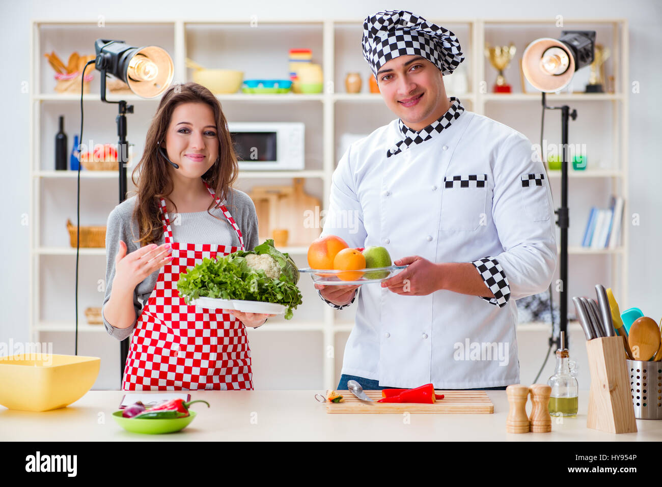 Food cooking tv show in the studio Stock Photo - Alamy