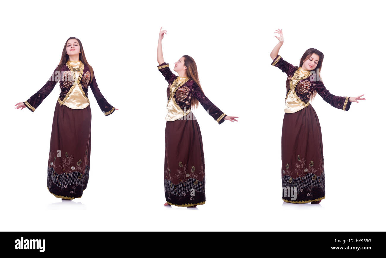 Young lady dancing traditional azeri dance Stock Photo - Alamy