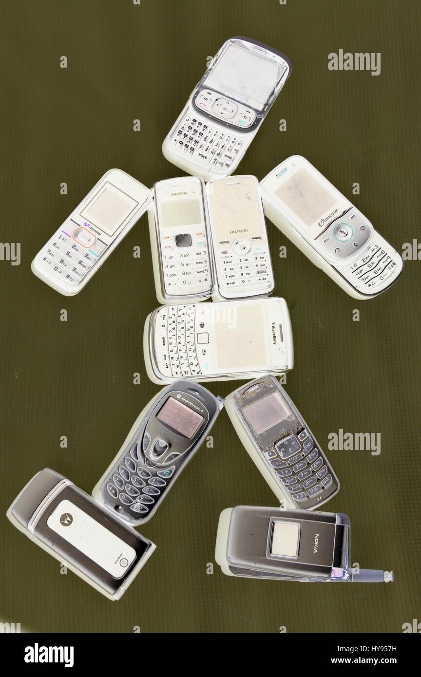Group of old cell phones Stock Photo - Alamy