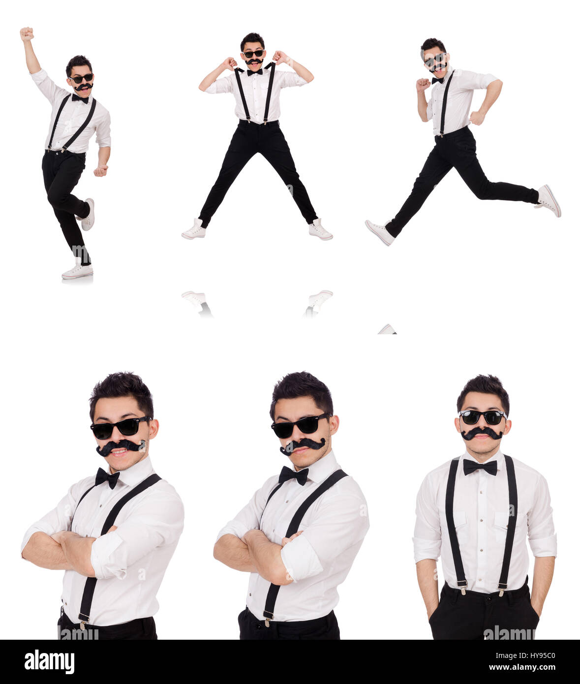 Young man with moustache isolated on white Stock Photo - Alamy