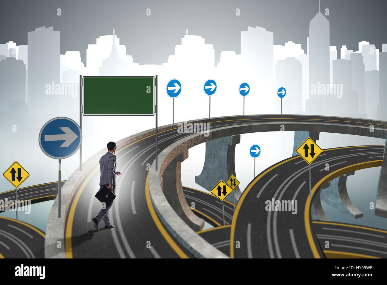 Choice businessman roads hi-res stock photography and images - Alamy