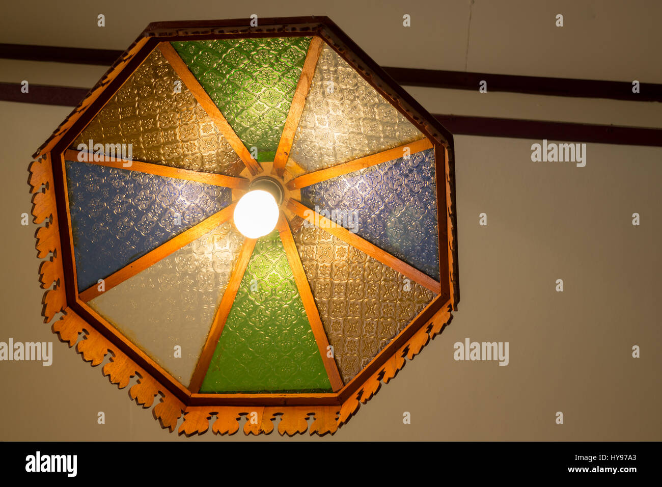 Old Ceiling Traditional Wooden Lamp, stock photo Stock Photo - Alamy