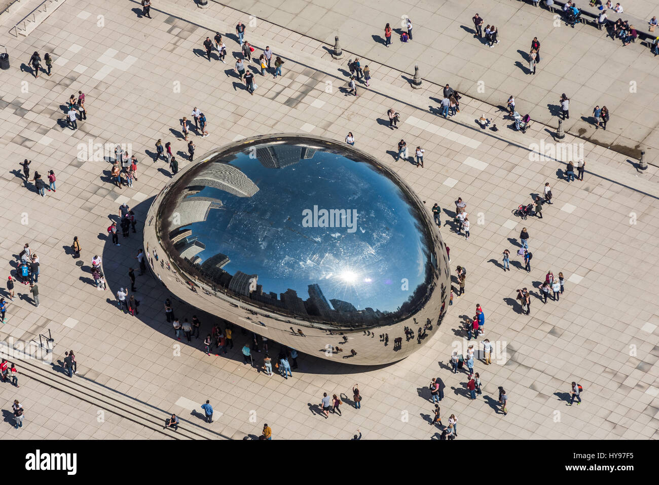 Aerial view of Cloud Gate at Millennium Park Stock Photo - Alamy