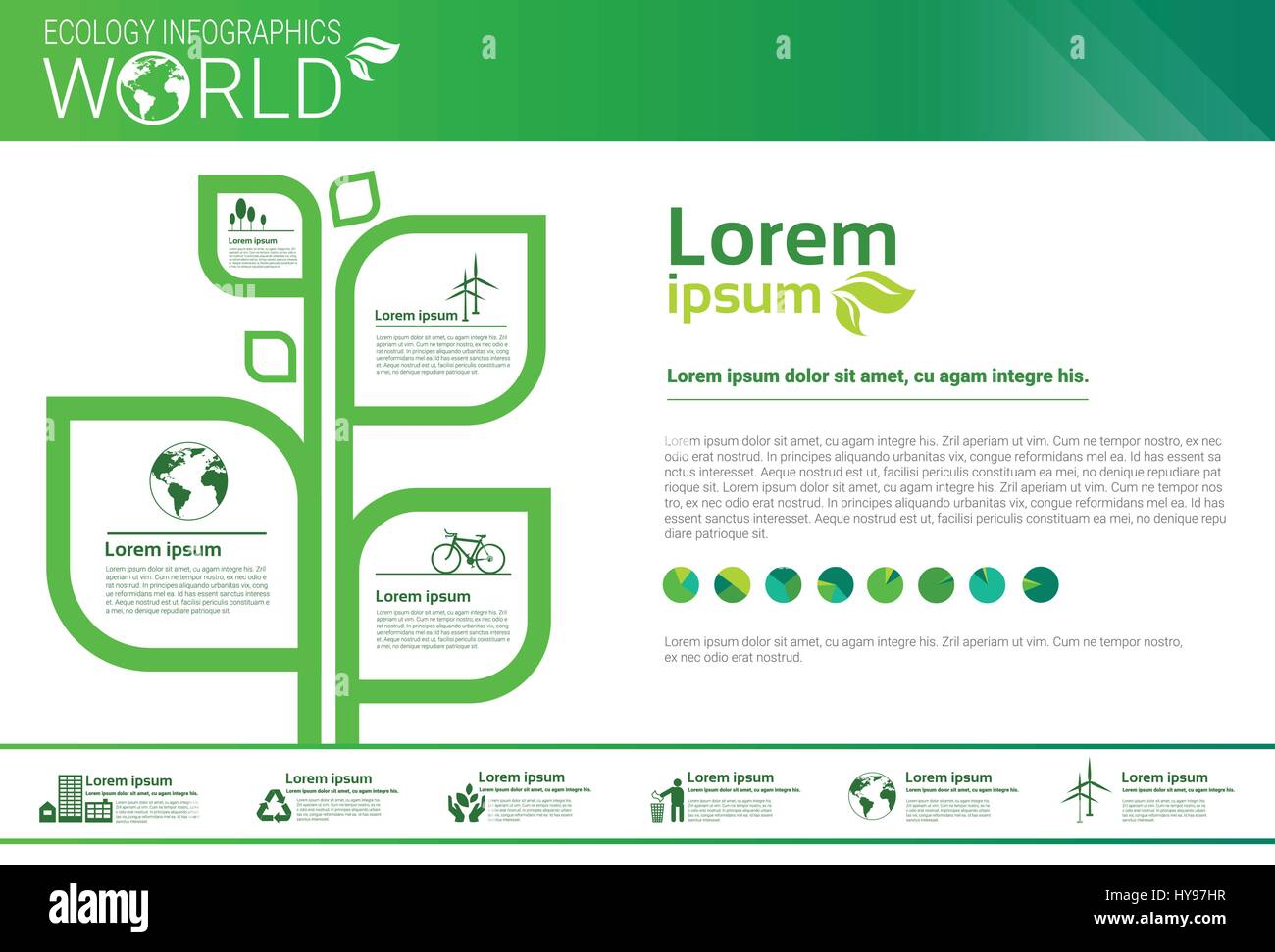 World Environmental Protection Green Energy Ecology Infographics Banner ...
