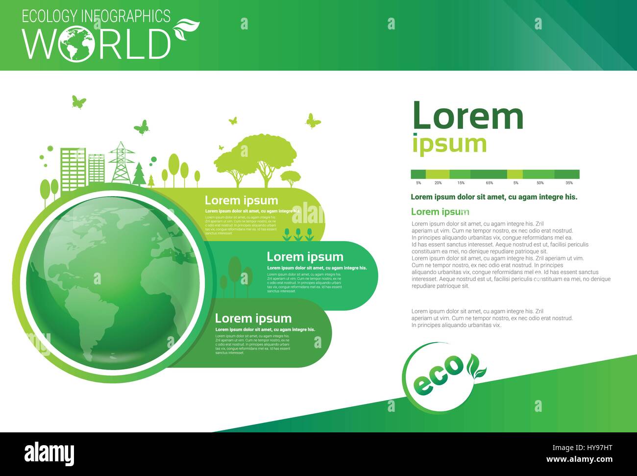 World Environmental Protection Green Energy Ecology Infographics Banner ...