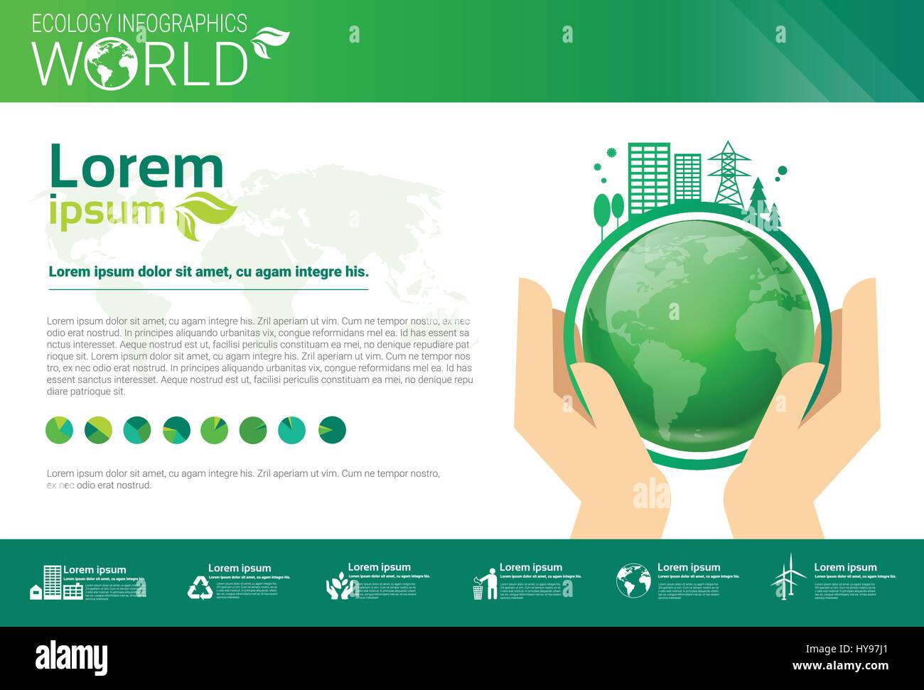 World Environmental Protection Green Energy Ecology Infographics Banner ...