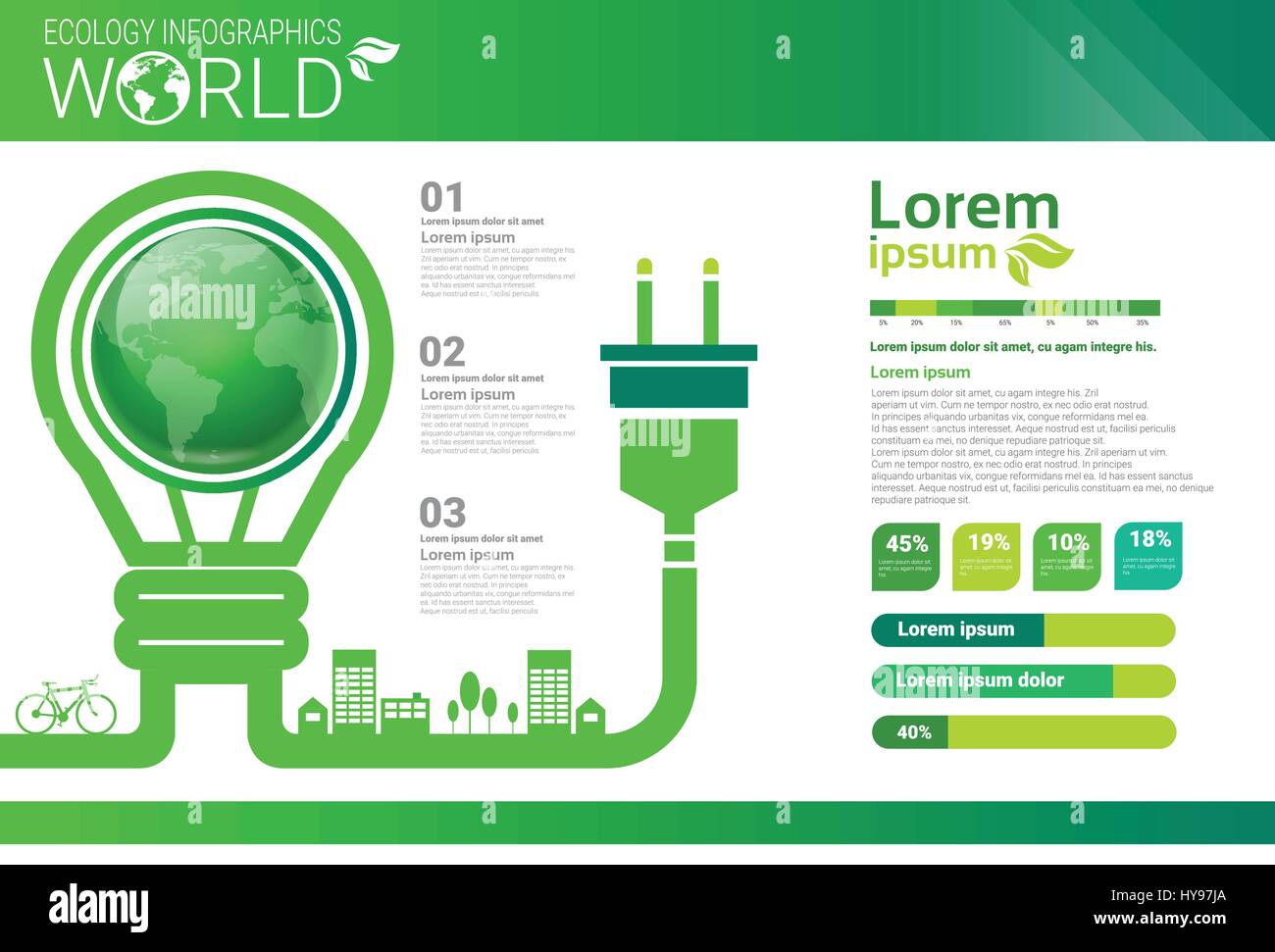 World Environmental Protection Green Energy Ecology Infographics Banner ...