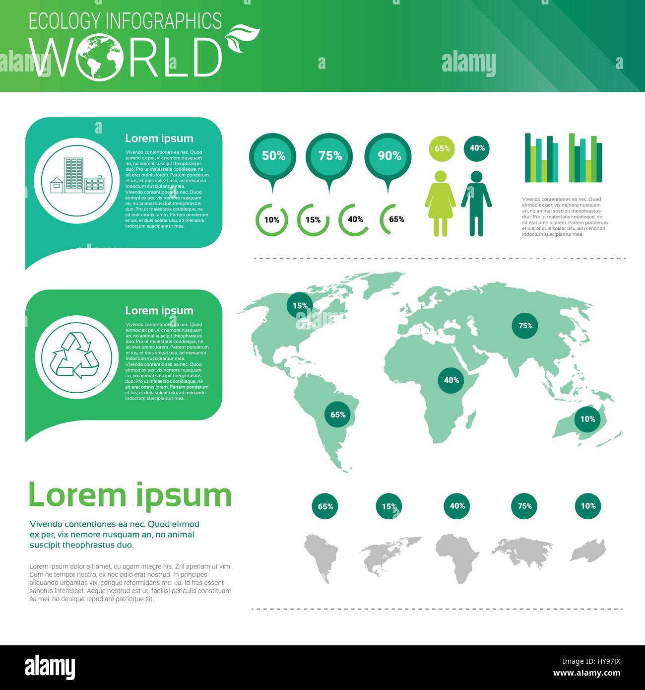 World Environmental Protection Green Energy Ecology Infographics Banner ...