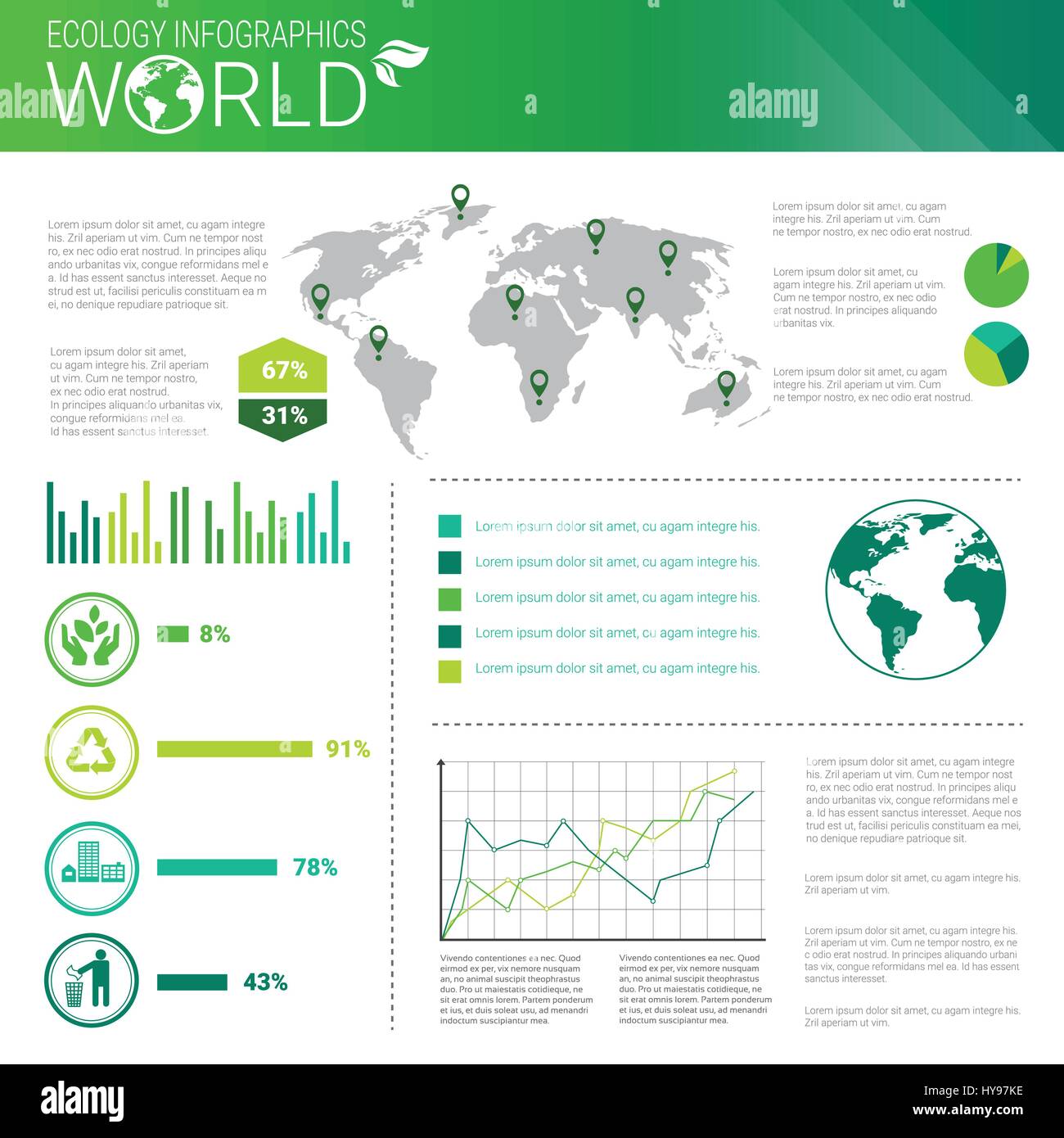 World Environmental Protection Green Energy Ecology Infographics Banner ...