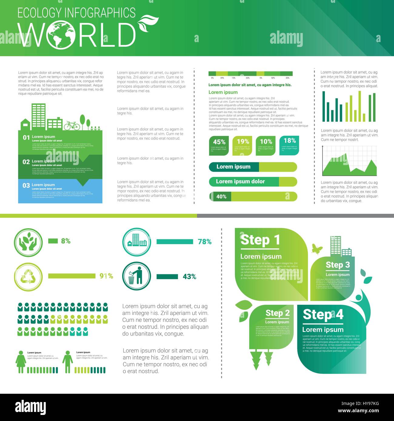 World Environmental Protection Green Energy Ecology Infographics Banner ...
