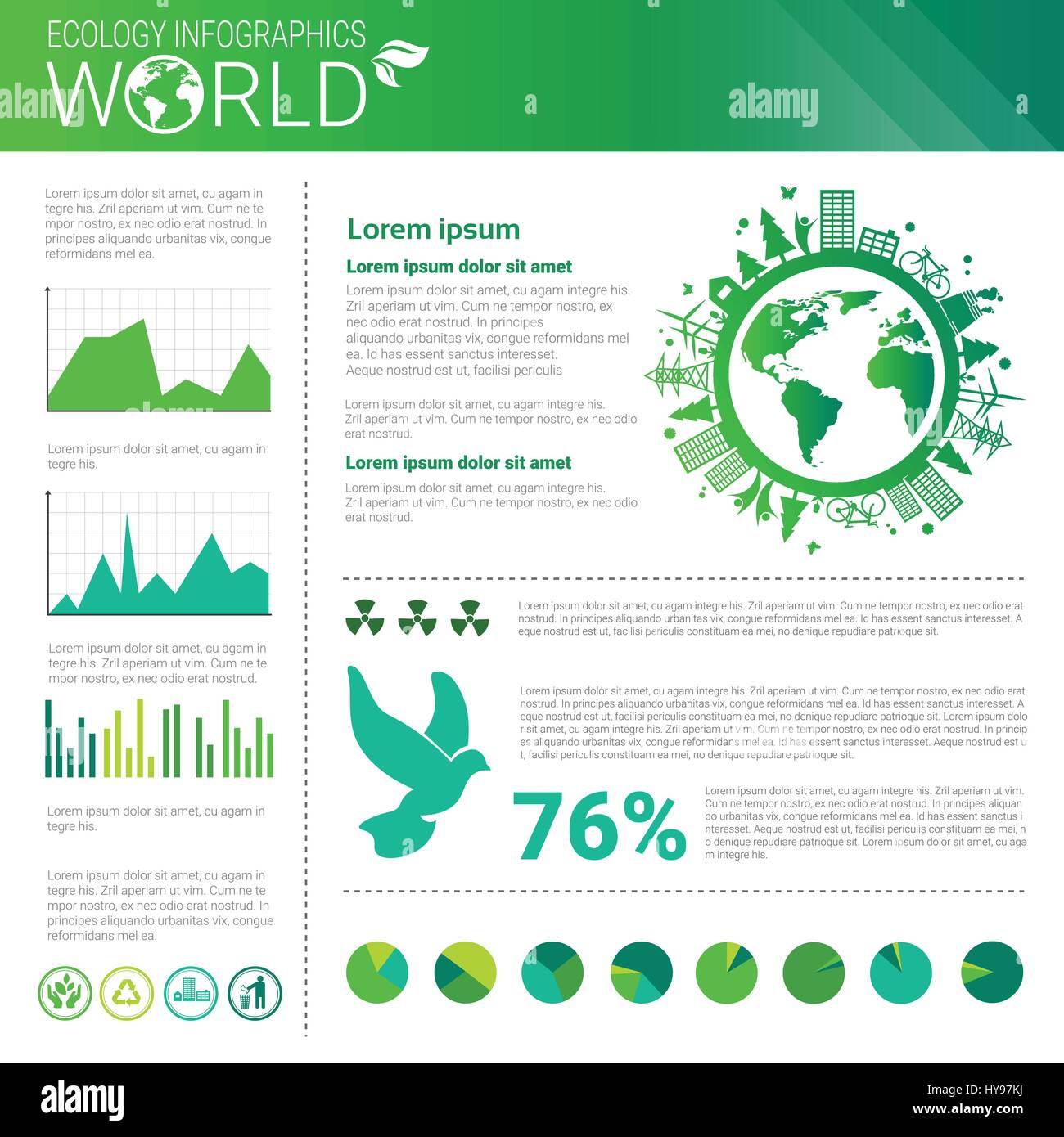 World Environmental Protection Green Energy Ecology Infographics Banner ...