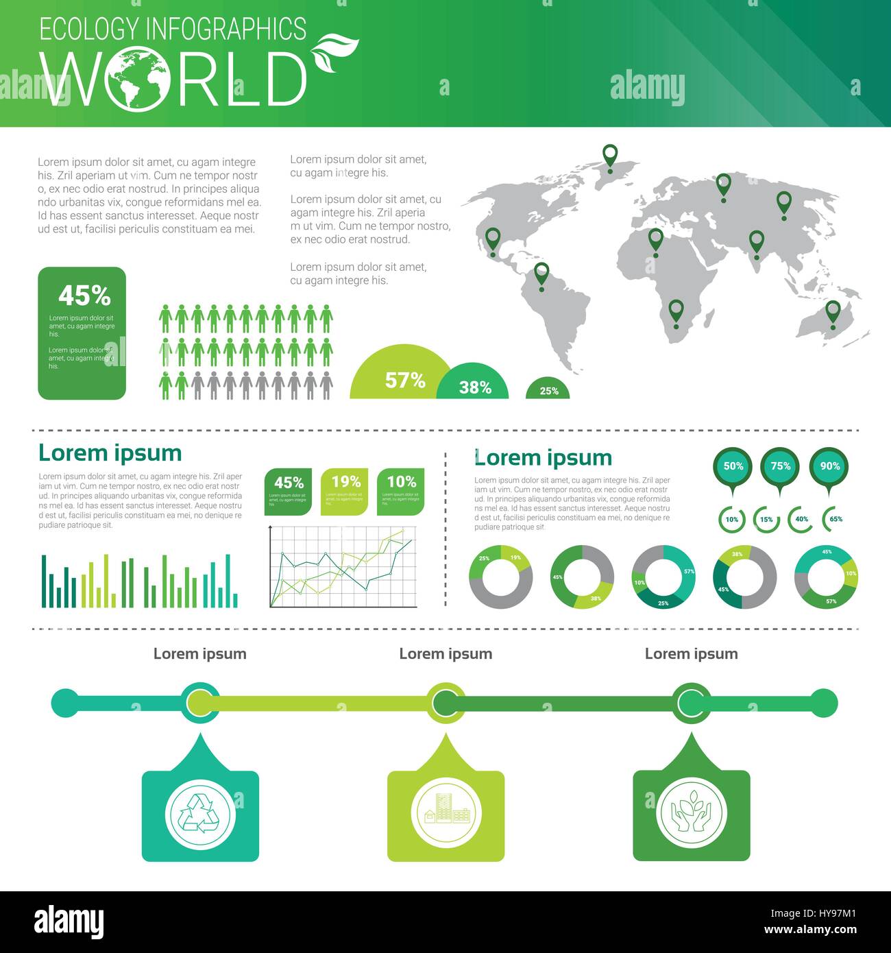 World Environmental Protection Green Energy Ecology Infographics Banner ...