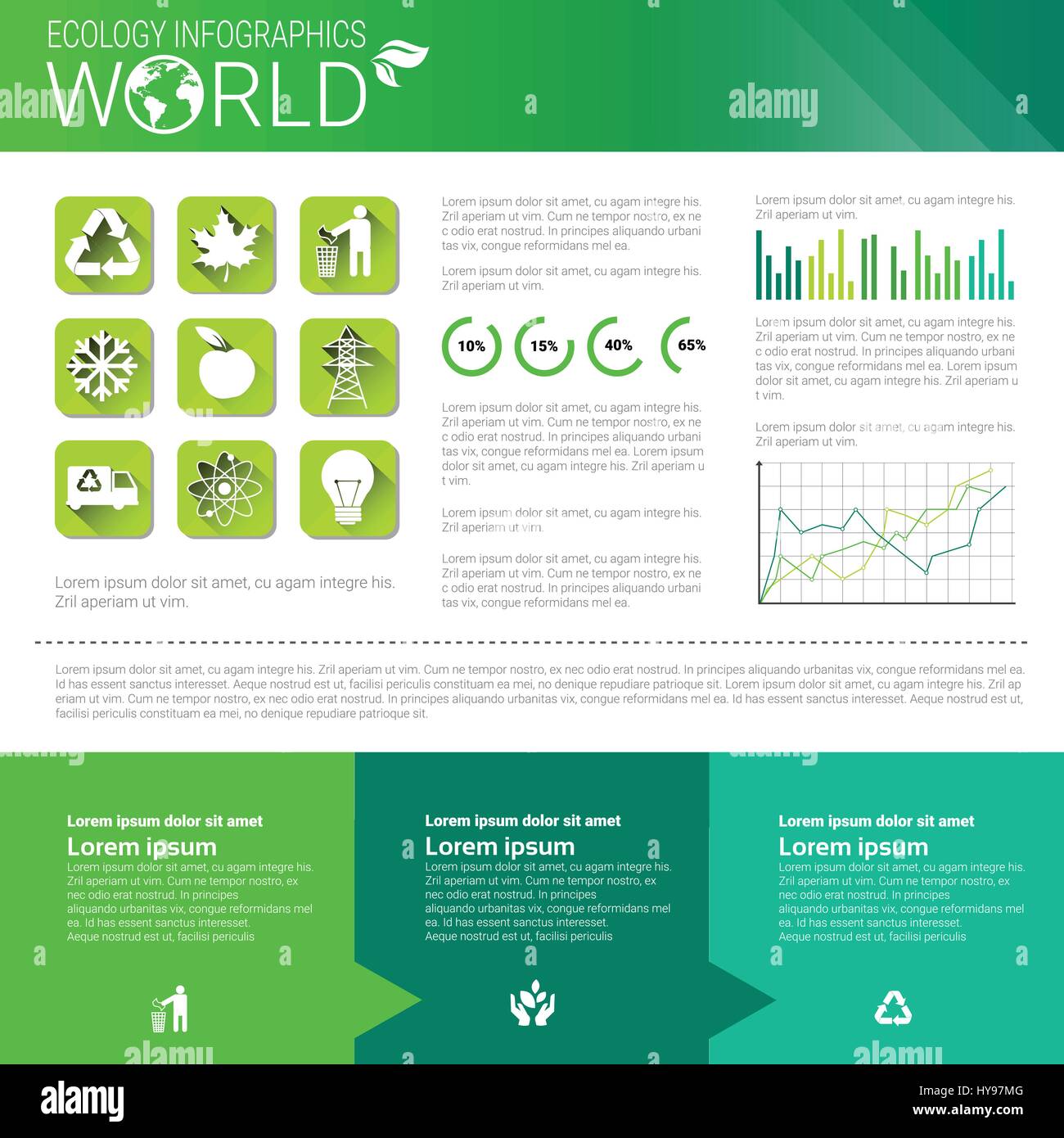 World Environmental Protection Green Energy Ecology Infographics Banner ...