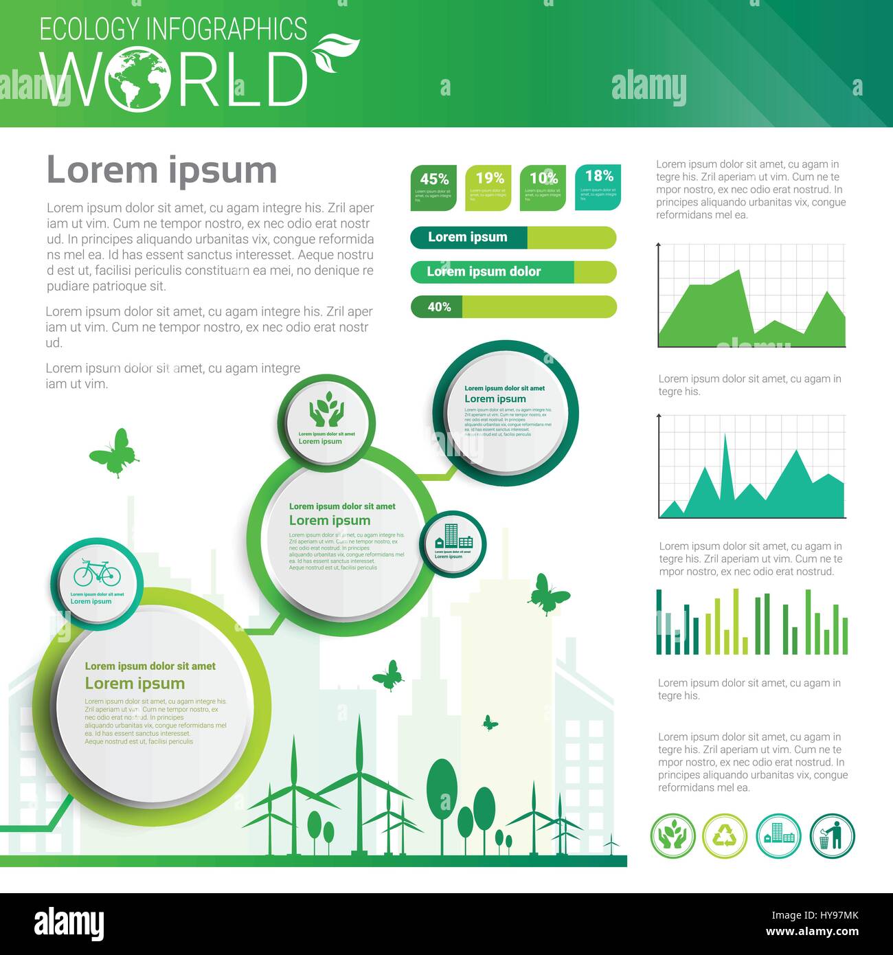 World Environmental Protection Green Energy Ecology Infographics Banner ...