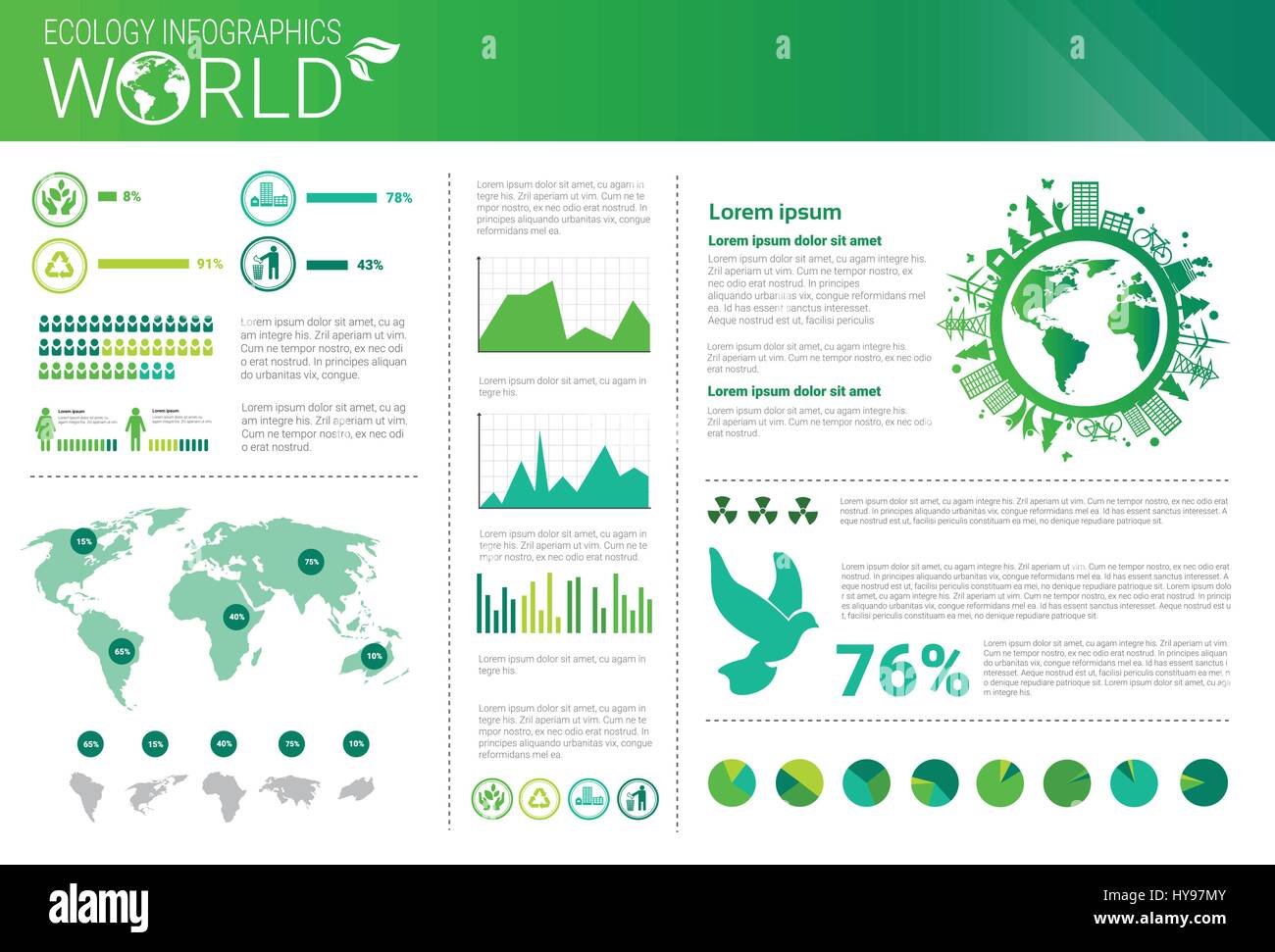 World Environmental Protection Green Energy Ecology Infographics Banner ...