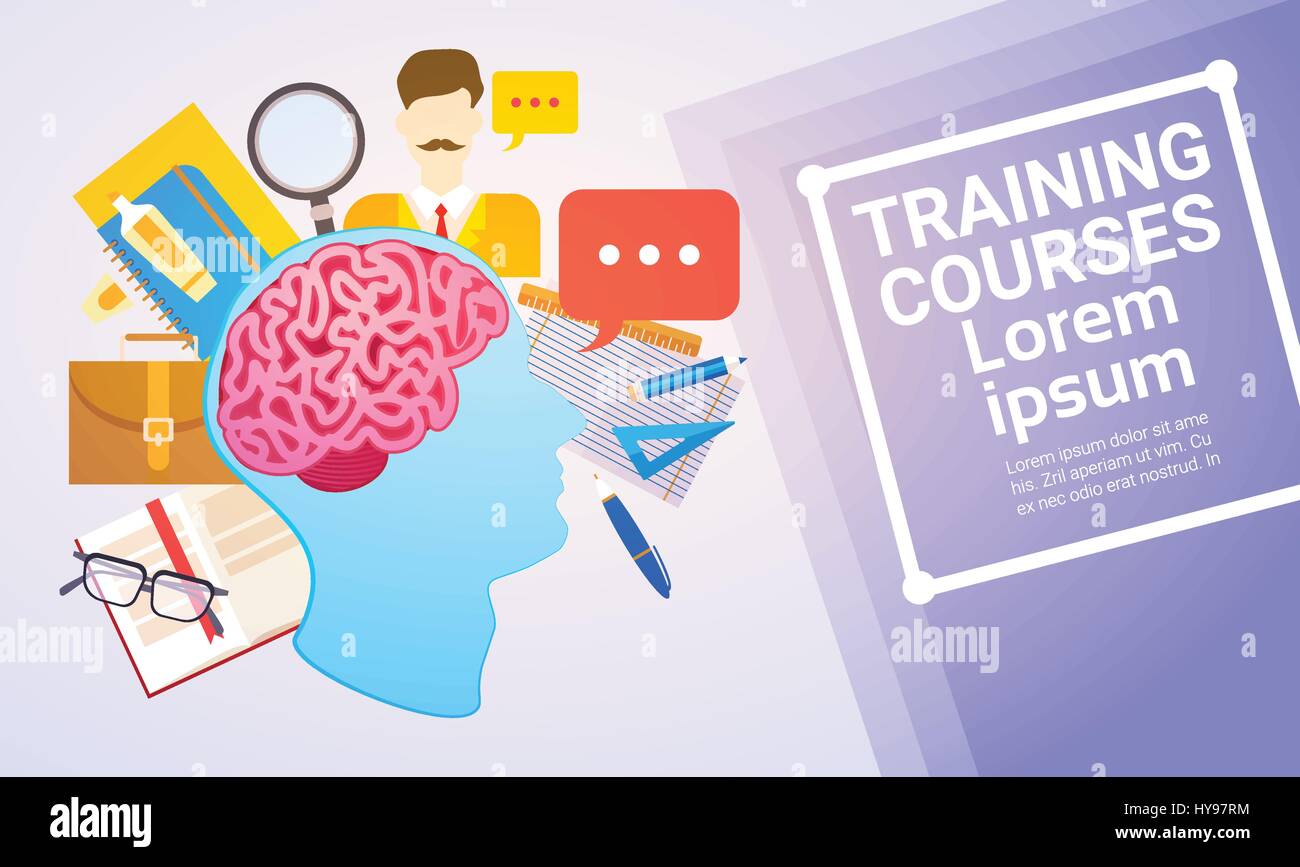 Training Courses Education Online Learning Web Banner Stock Vector ...